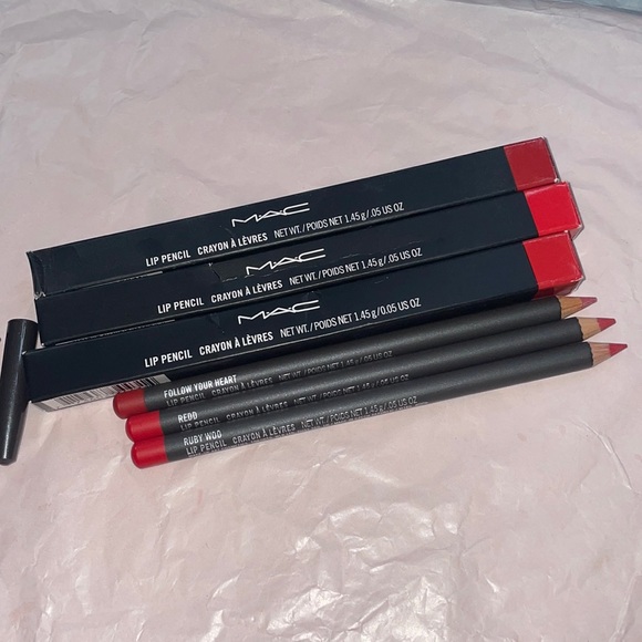 MAC Cosmetics | Makeup | Mac Lip Pencil Red Set Of 3 Redd Ruby Woo Follow Your Heart New | Poshmark